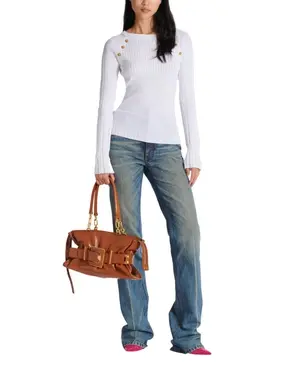 Balmain Calfskin Leather Anthem Bag - Brown