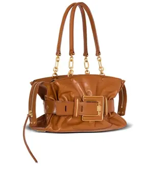 Balmain Calfskin Leather Anthem Bag - Brown