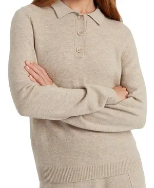 Women's Wool Cashmere Polo Sweaters