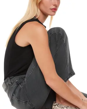 Whistles High Rise Stretch Barrel Leg Jean