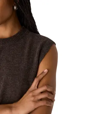 Whistles Wool Sleeveless Tank Sweater - Brown