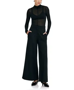 MARCELLA Alicia Sheer Turtleneck Top