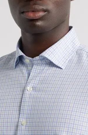 Johnnie-o Briney Tattersall Check Everyday Performance Button-up Shirt - Thistle