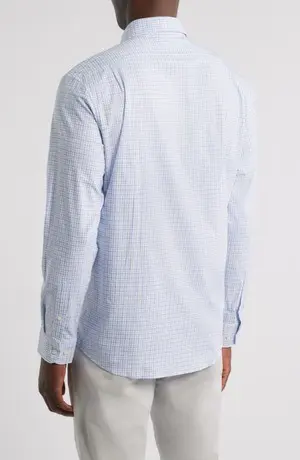 Johnnie-o Briney Tattersall Check Everyday Performance Button-up Shirt - Thistle