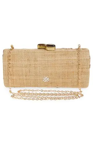 Pamela Munson Spotted Raffia Clutch