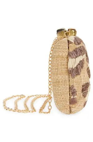 Pamela Munson Spotted Raffia Clutch