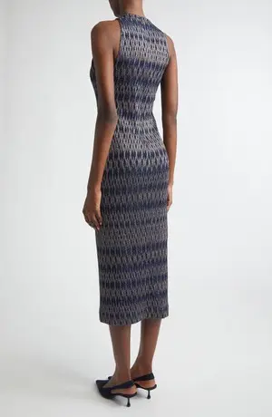 Missoni 3d Diamond Pattern Lamé Midi Dress