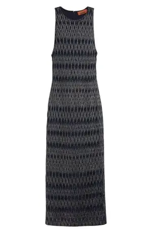 Missoni 3d Diamond Pattern Lamé Midi Dress
