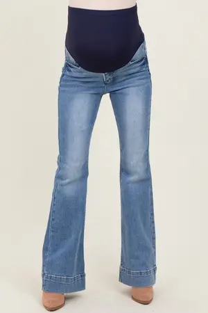 PINKBLUSH High Rise Flare Maternity Jeans