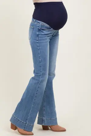 PINKBLUSH High Rise Flare Maternity Jeans