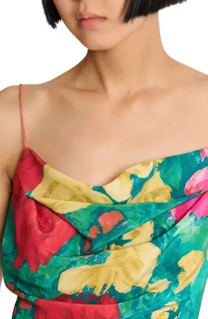 Balmain Printed Crepe De Chine Top With Thin Straps - Multicolor