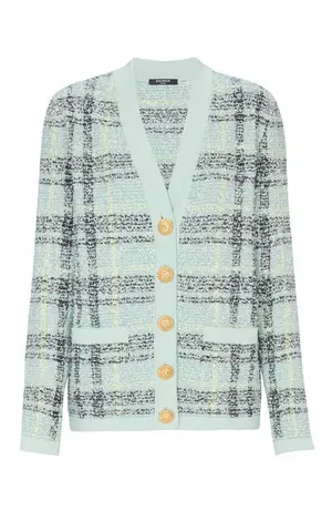 Balmain Loose Glitter Tweed Cardigan