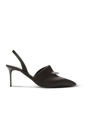 Balmain Satin Slingbacks With Piercing