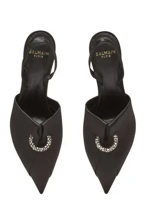 Balmain Satin Slingbacks With Piercing