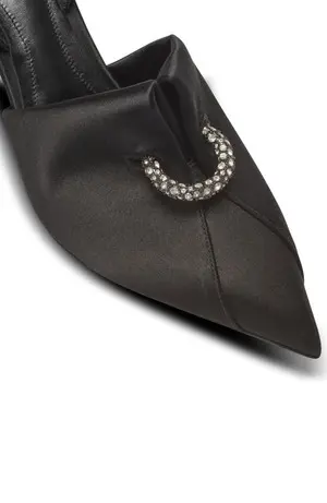 Balmain Satin Slingbacks With Piercing