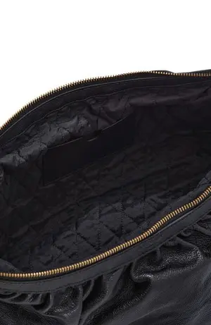 Balmain Ebène Hobo Bag In Calfskin Leather - Black