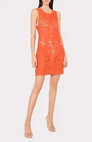 MILLY Crochet Mini Dress - Orange