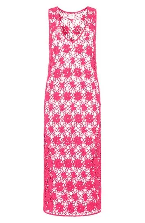 MILLY Crochet Midi Cover-up Dress