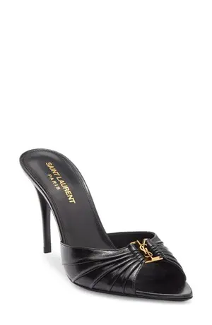 Saint Laurent Babylobne Slide Sandal - Nero