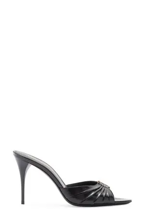 Saint Laurent Babylobne Slide Sandal - Nero