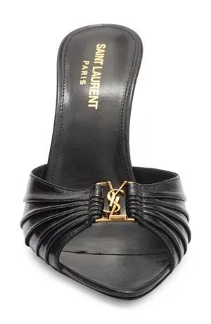 Saint Laurent Babylobne Slide Sandal - Nero