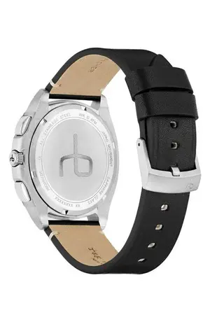 Rag & Bone Bleeker Chronograph Leather Strap Watch - Black