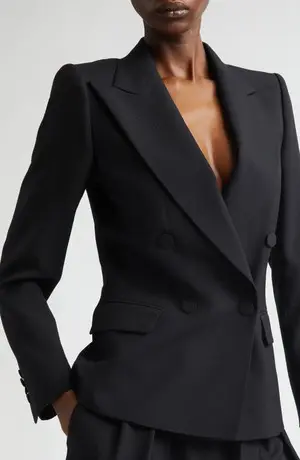 Dries Van Noten Beaura Double-breasted Wool & Mohair Twill Blazer