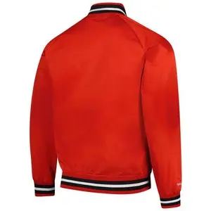 Mitchell & Ness Wisconsin Badgers Lightweight Satin Raglan Full-snap Jacket