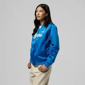 Mitchell & Ness Detroit Lions Full-snap Satin Jacket - Blue