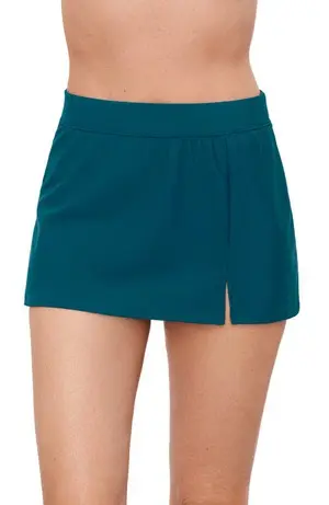 AQUA GREEN Skirted Swimsuit Bottom With Slit Lagoon