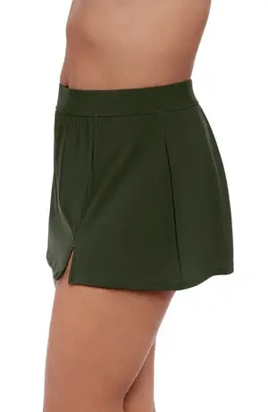 AQUA GREEN Skirted Swimsuit Bottom With Slit - Malachite