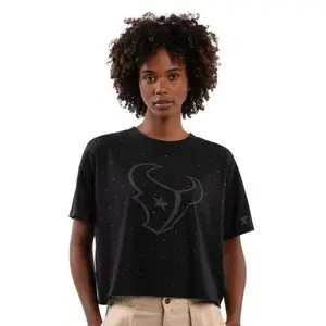 STARTER Houston Texans Rhinestone Boxy Cropped T-shirt