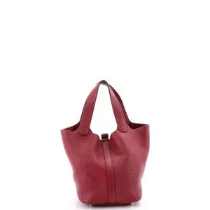 Hermès Picotin Lock Bag Clemence Pm - Rubis