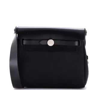 Hermès Herbag Zip Toile And Leather 20 - Black