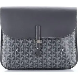 GOYARD Coursier Messenger Bag Coated Canvas And Leather - Gray