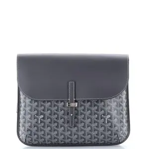 Goyard Coursier Messenger Bag Coated Canvas And Leather - Grey