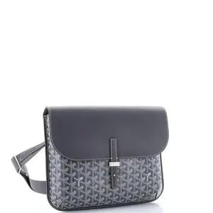 Goyard Coursier Messenger Bag Coated Canvas And Leather - Grey
