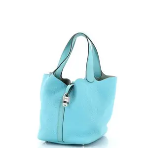 Hermès Picotin Lock Bag Clemence Mm - Blue