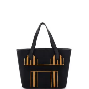 HERMES Pursangle Tote Canvas With Leather