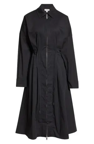 Staud Chi Midi Shirtdress - Black