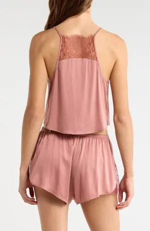 Lunya Lace Trim Washable Silk Pajama Set
