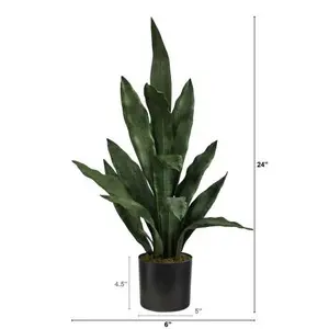NEARLY NATURAL 2-ft Artificial Sansevieria Snake Plant