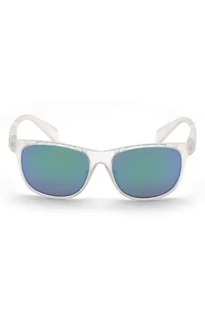 Adidas 55mm Round Frame Sunglasses - Crystal/smoke Mirror