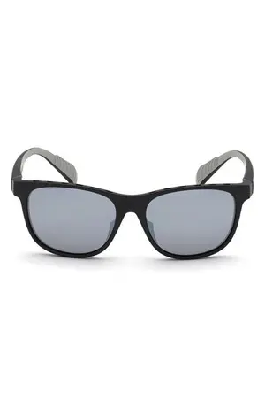 Adidas 55mm Round Frame Sunglasses - Matte Black/smoke Mirror