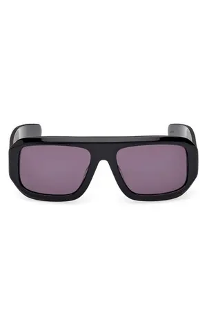 Adidas 58mm Navigator Sunglasses - Shiny Black/smoke