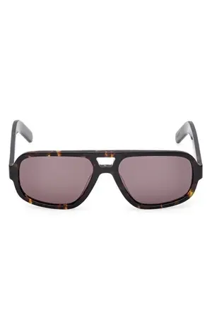 Adidas 55mm Navigator Sunglasses - Dark Havana/brown