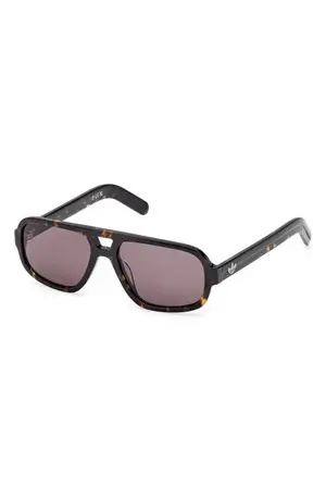 Adidas 55mm Navigator Sunglasses - Dark Havana/brown