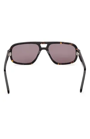 Adidas 55mm Navigator Sunglasses - Dark Havana/brown