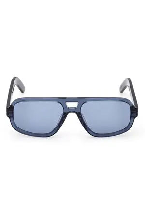 Adidas 55mm Navigator Sunglasses - Shiny Blue/blue