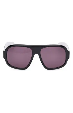 Adidas 59mm Pilot Sunglasses - Shiny Black/smoke
